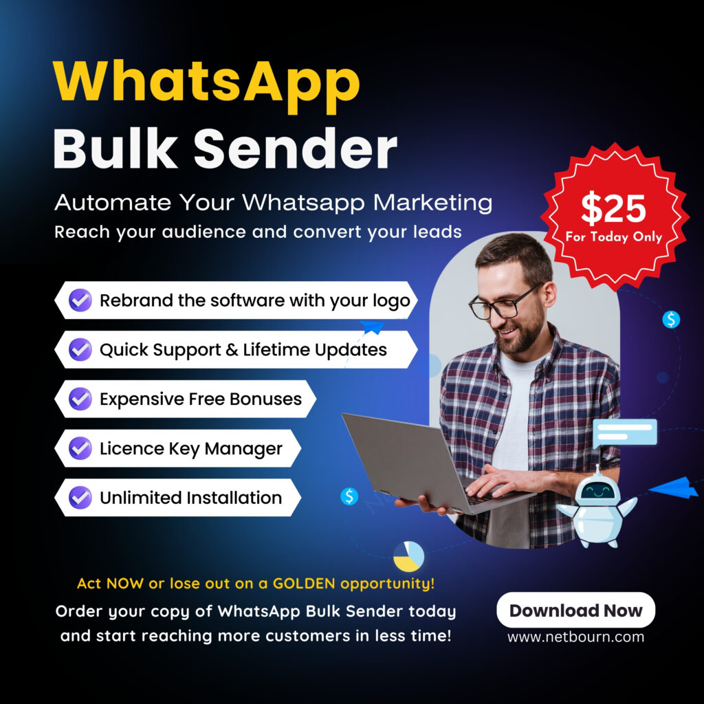 WhatsApp Bulk Message Sender Reseller Pack - Netbourn
